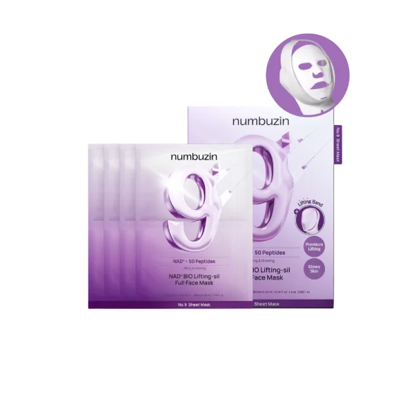 numbuzin - No.9 NAD+ BIO Lifting-sil Full Face Mask (4 sheets) - Bride ...